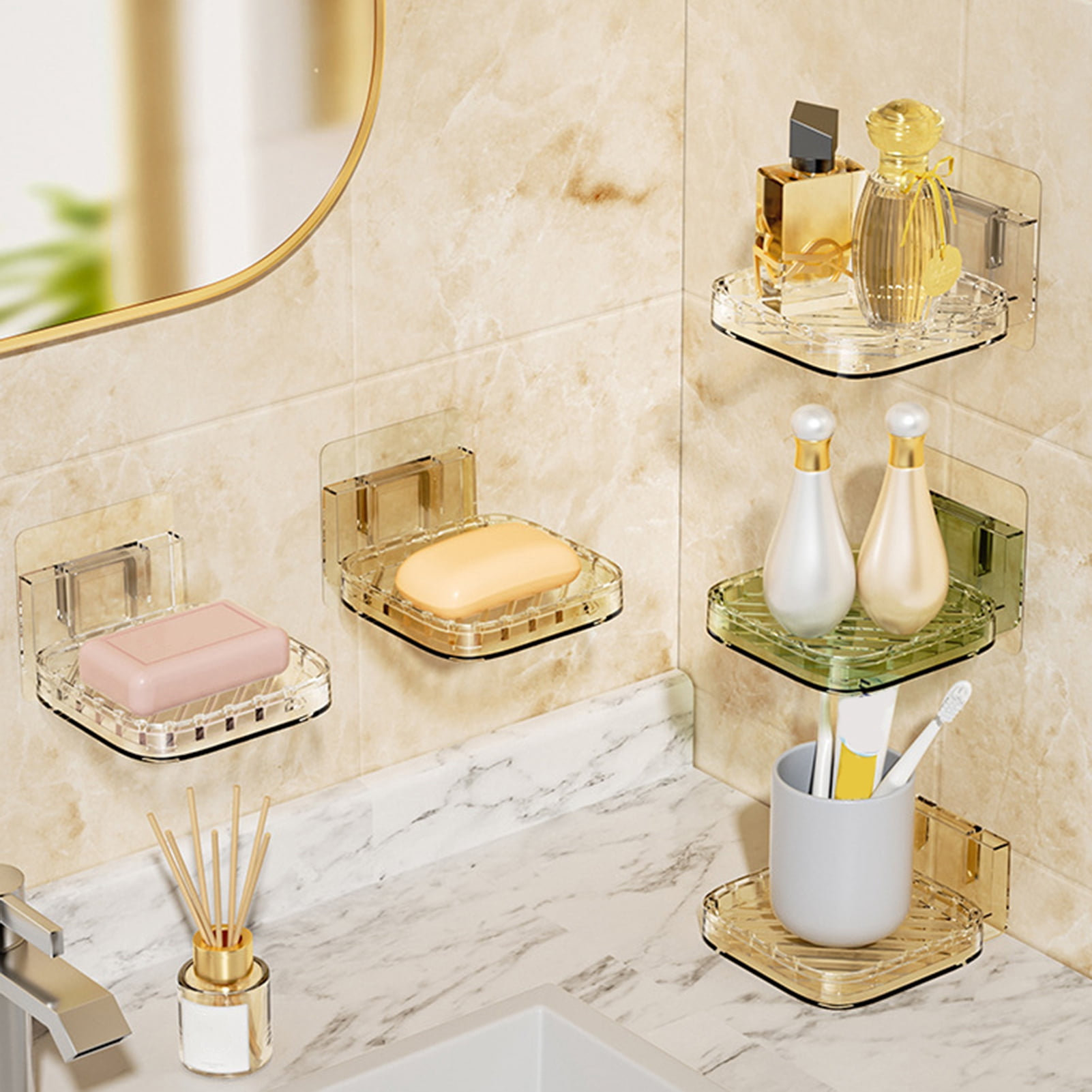 ZenCart Wall-mounted Soap Box with Removable Drainage Tray Strong Load ...