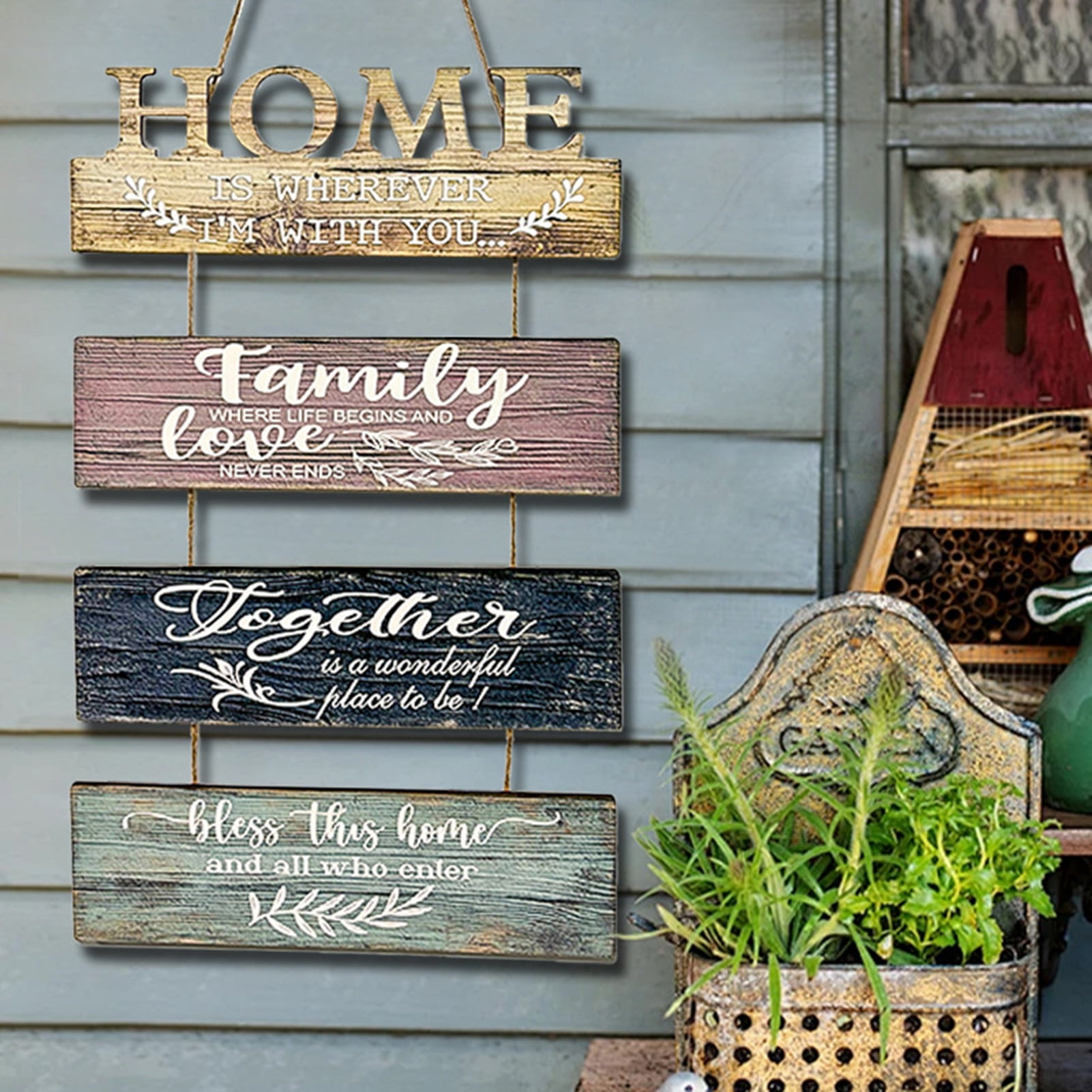 ZenCart Welcome Sign for Front Porch Rustic Hanging Wooden Sign ...