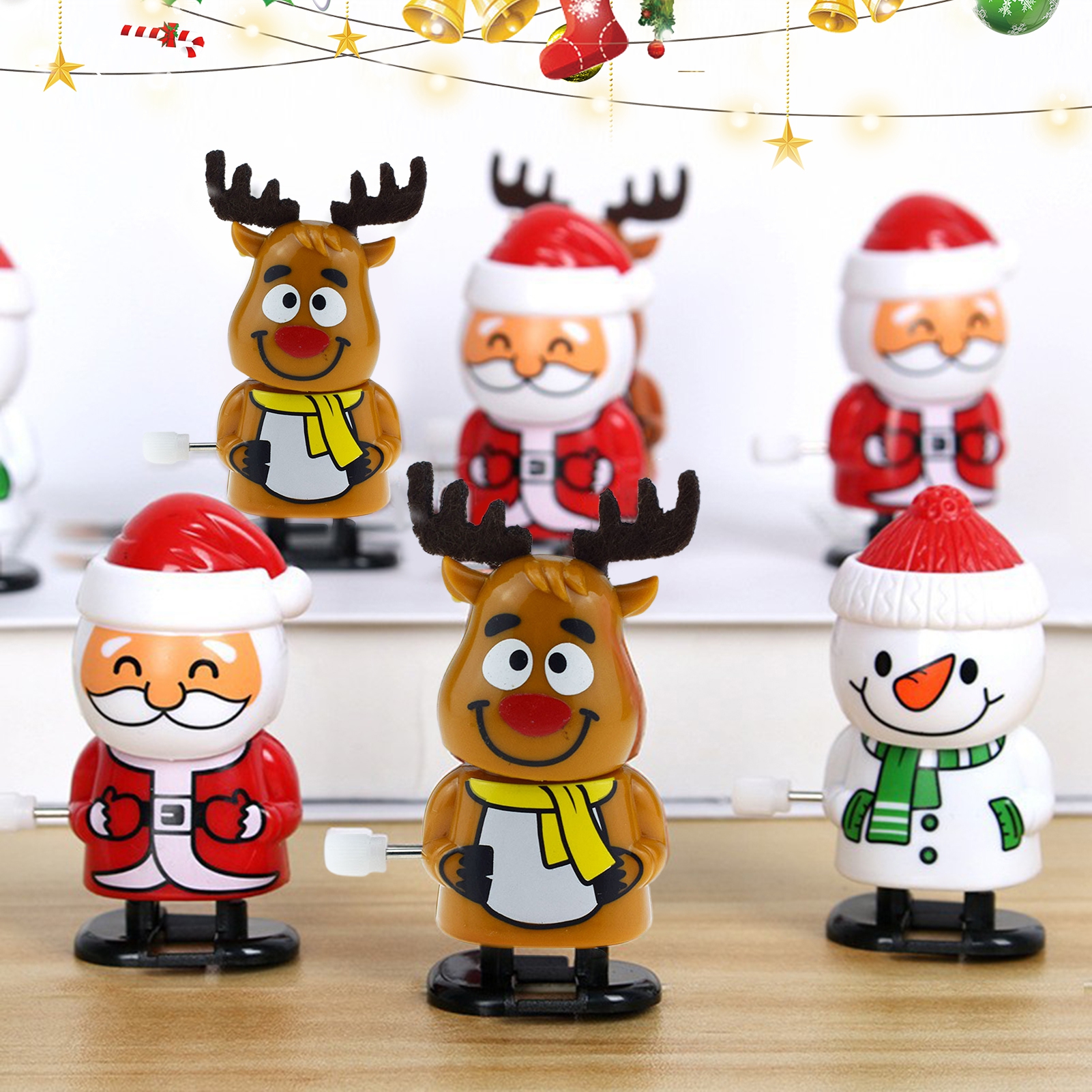 ZenCart Wind-up Christmas Cat Toy Clockwork Spring Santa Claus Snowman ...