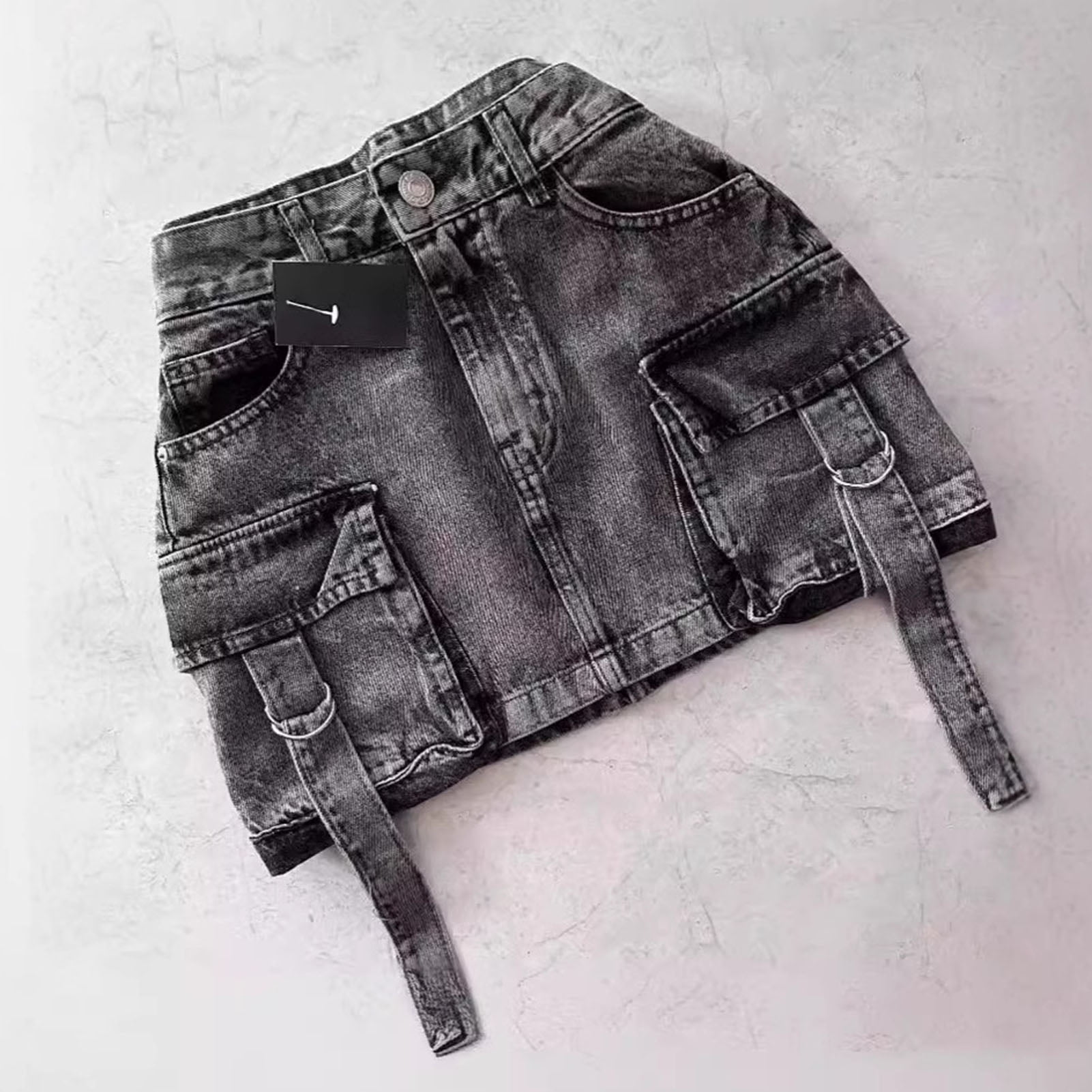 ZenCart Women Mini Skirt A-Line High Waist Solid Color Design Short ...