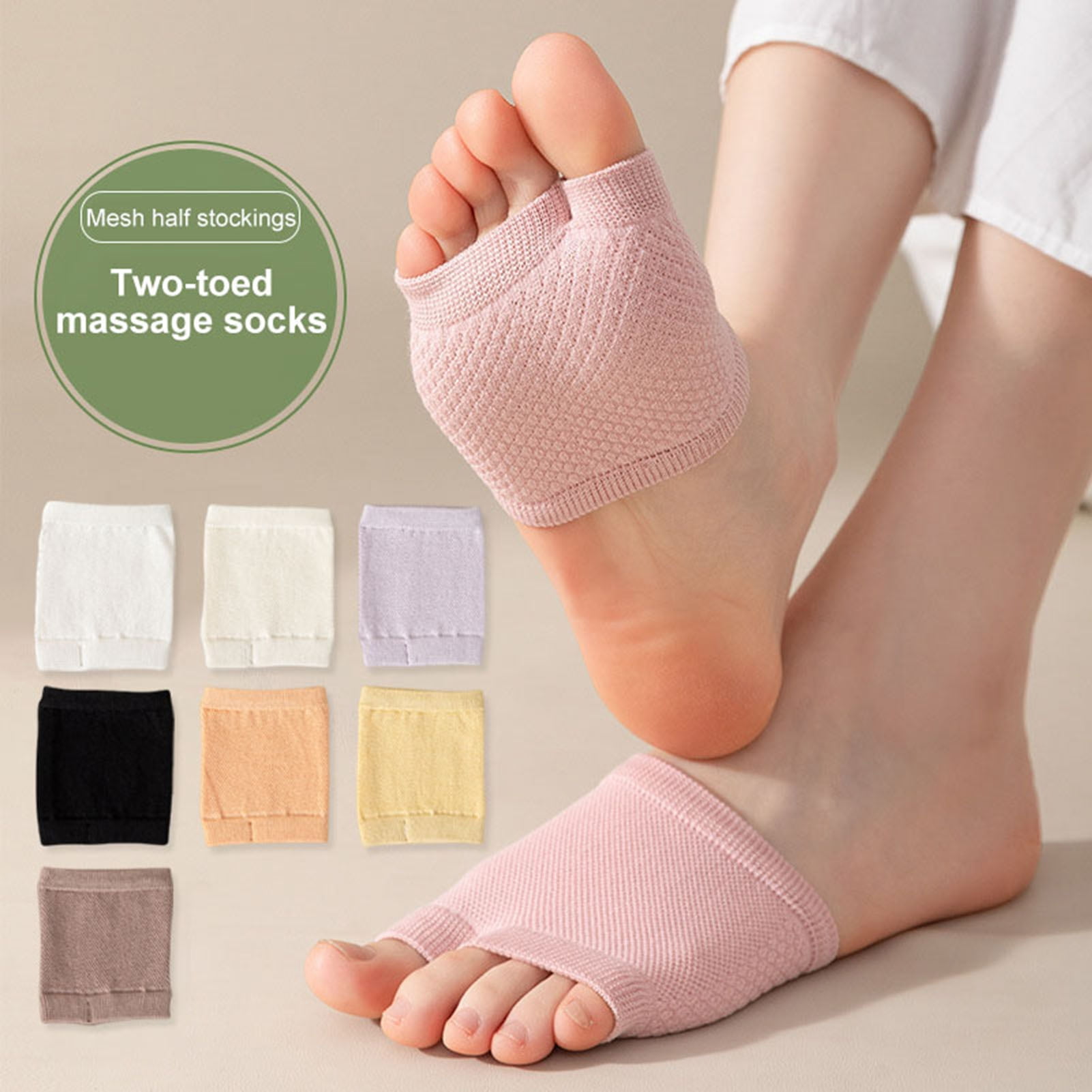 ZenCart Women Open Toe Half Sock Cotton Half Foot Toe Topper Liner ...
