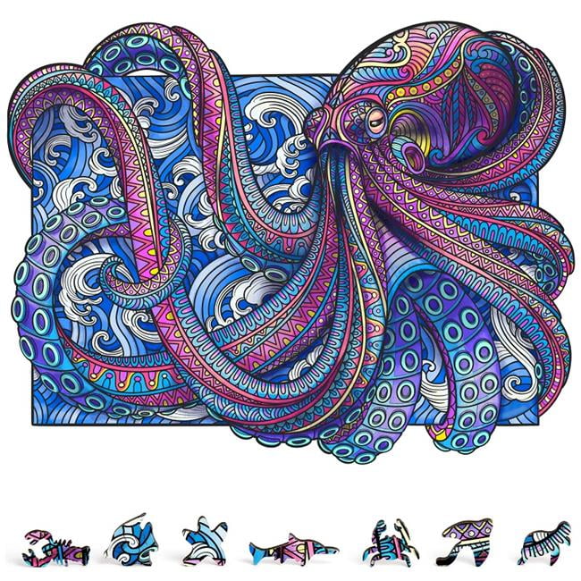 ZenChalet Adult's Premium Ocean Life Octopus Puzzle with Uniquely ...