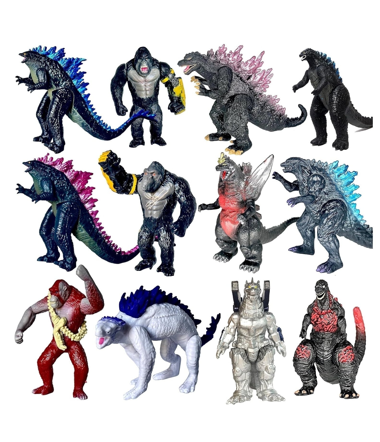 Set of 12 Godzilla x Kong: The New Empire Action Figures – Dinosaur ...