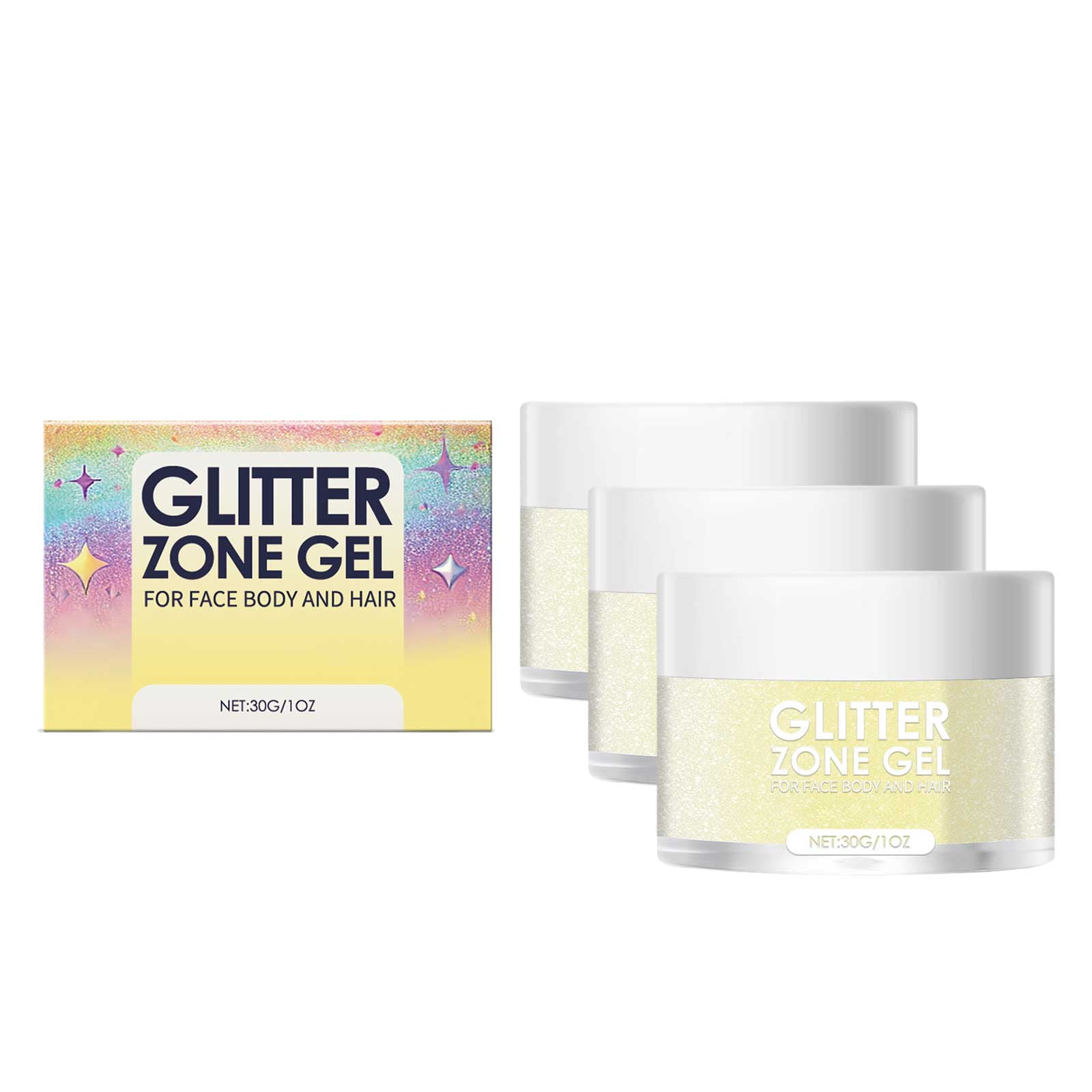 ZenNest Color-Changing Holographic Glitter Gel - Face & Body Sparkle ...