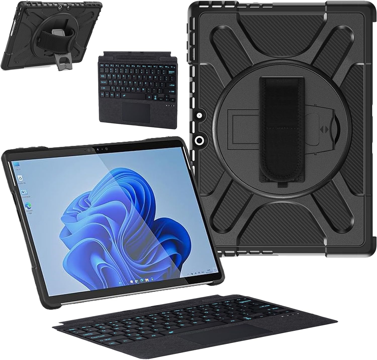 ZenRich Rugged Case with Keyboard for Surface Pro 9/10/11,Bluetooth ...