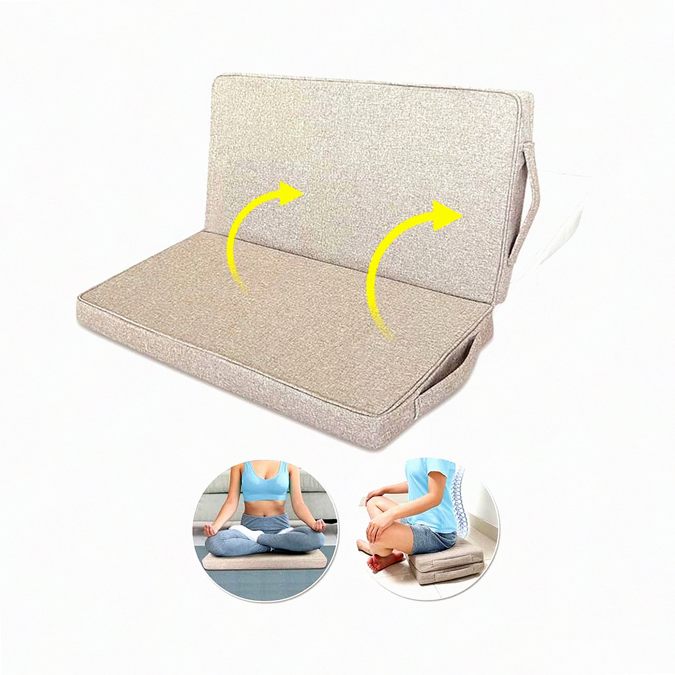 ZenSoul Square Meditation Floor Cushion - Large Yoga Pillow for Adults ...