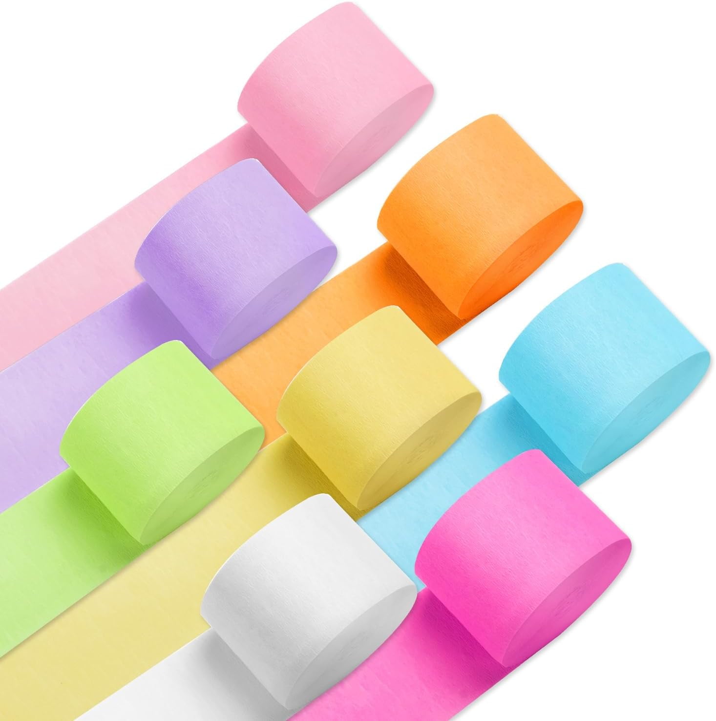 ZenSpace Crepe Paper Streamers, 8 Rolls 656ft Party Streamers, Pack of ...