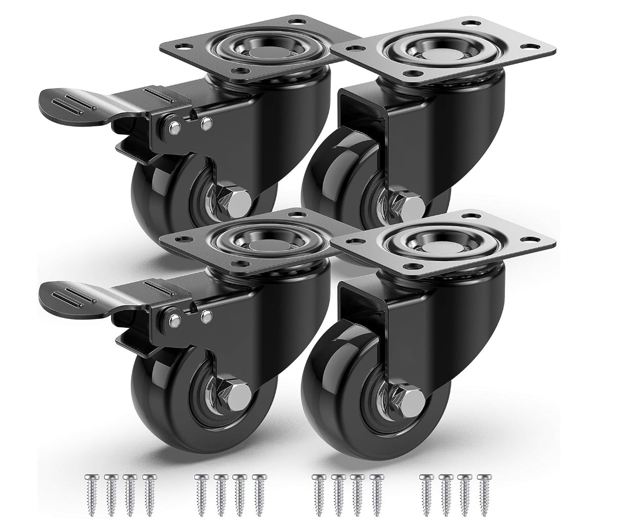 ZenSpace Rotating foot wheels without braking +2 brake +screw furniture ...