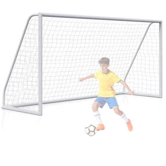 ZenSports 12FT Soccer Goal for Backyard Portable Soccer Net PVC Frame ...