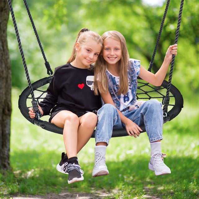 "ZenSports 48"" Outdoor Frame Circle Child Round Web Tree Swing, Extra ...