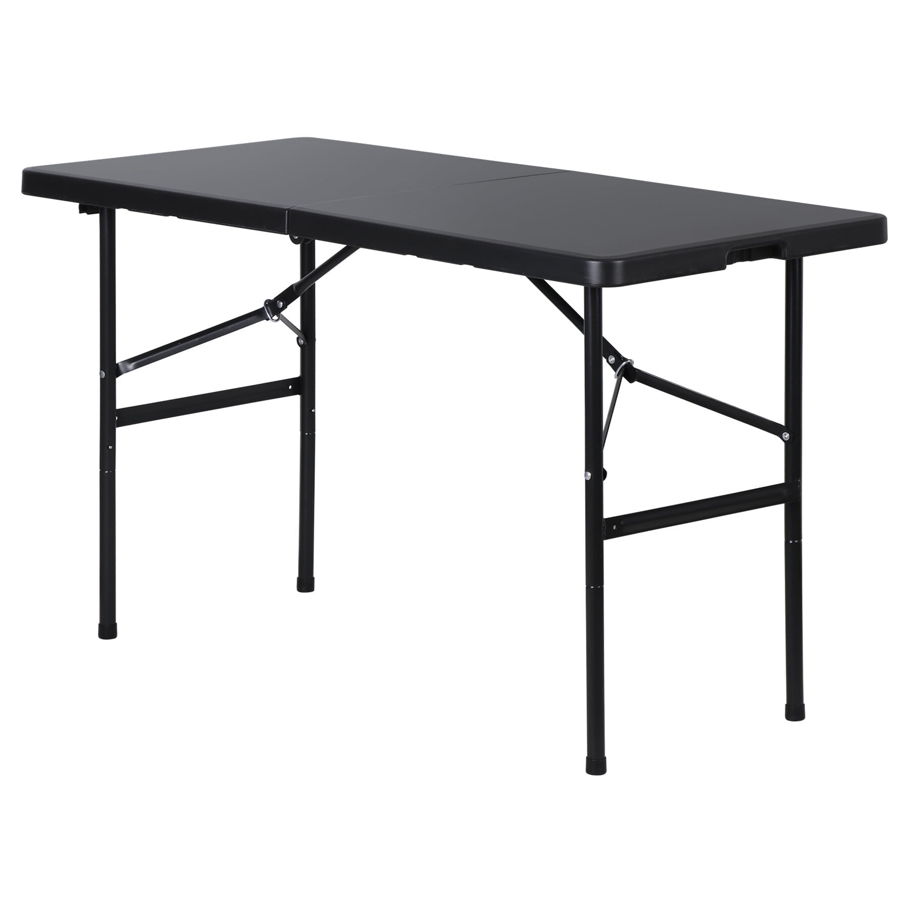 ZenSports 4FT Plastic Folding Table W/Handle, Portable Camping Dining ...