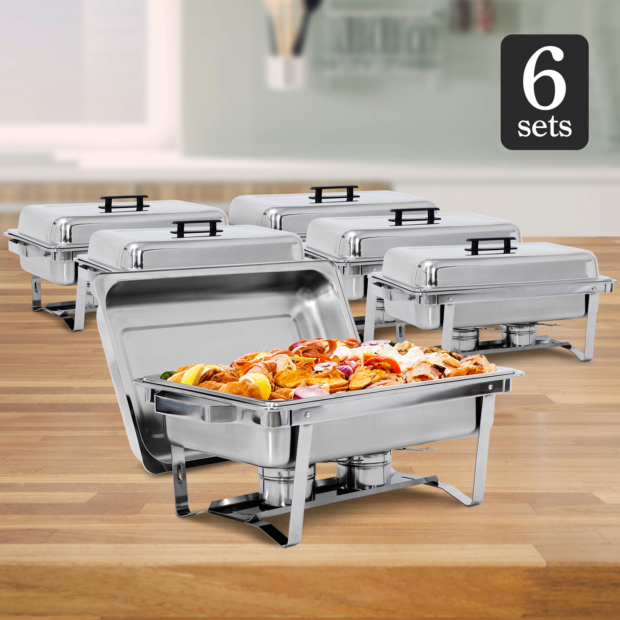 ZenSports 8QT Stainless Steel Chafing Dish Set for Parties, Full-Size ...