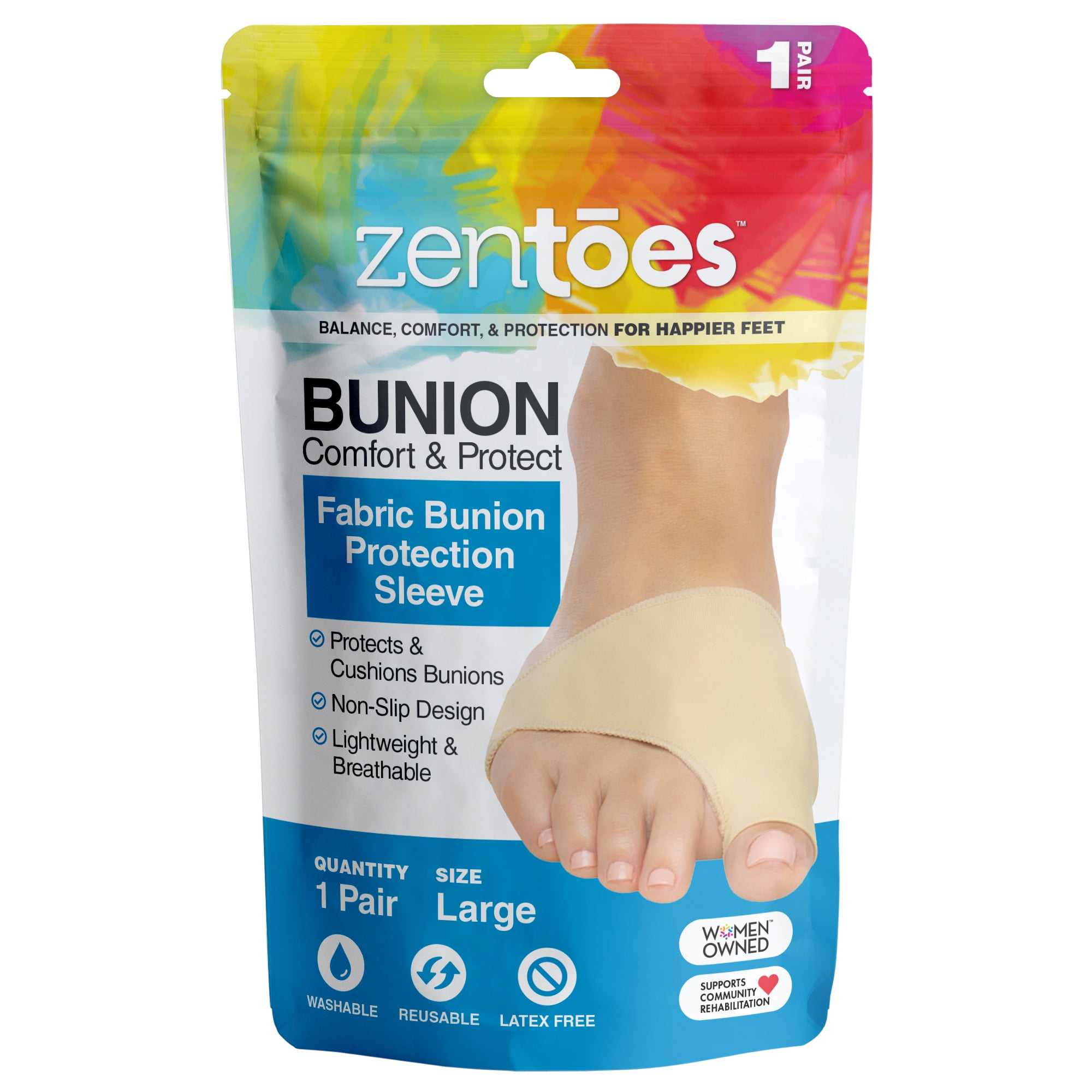 ZenToes Bunion Protector Sleeves with Gel Padding - 1 Pair for Men and ...