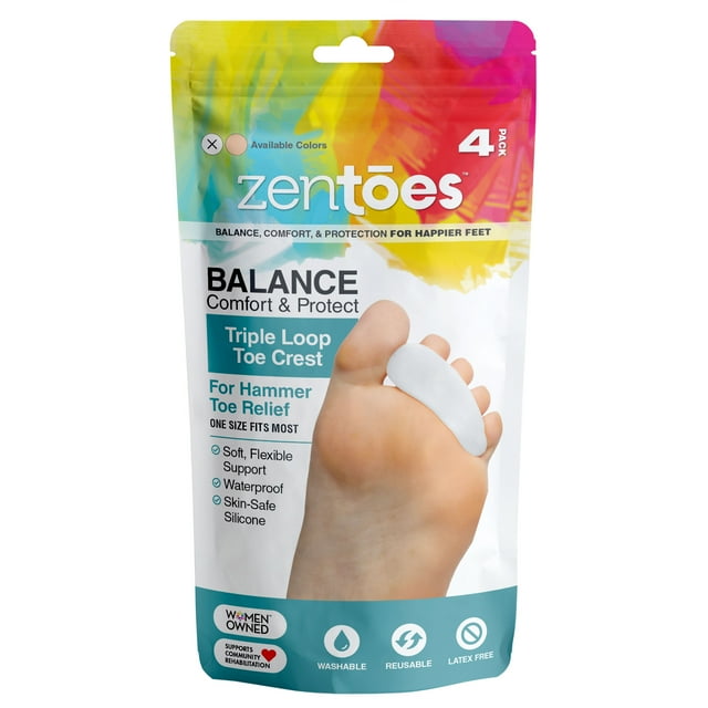 ZenToes Soft Gel Toe Straighteners & Correctors 4 Pack, Hammer Toe ...
