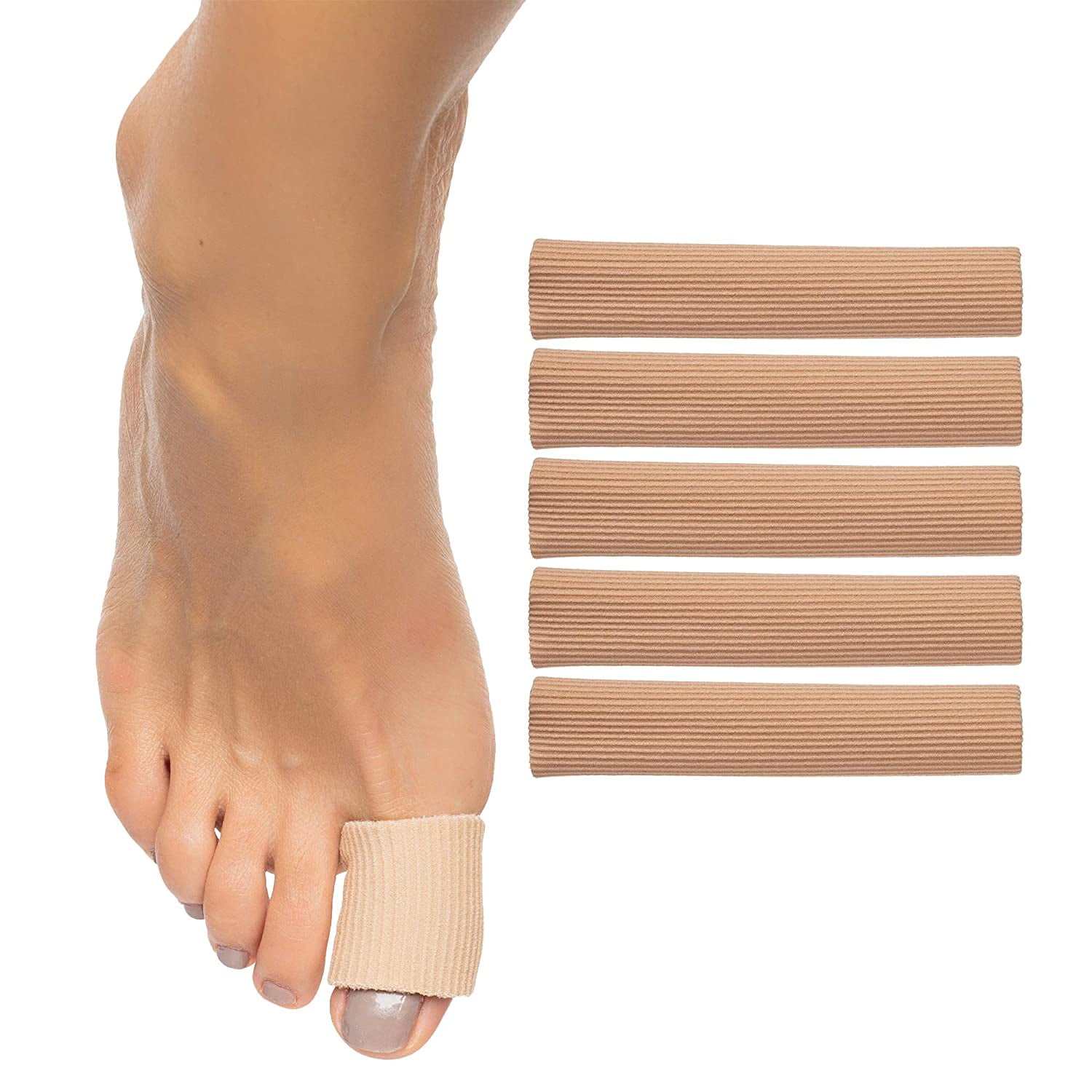 ZenToes Open Toe Tubes Fabric Gel Lined Sleeve Protectors for Corns ...