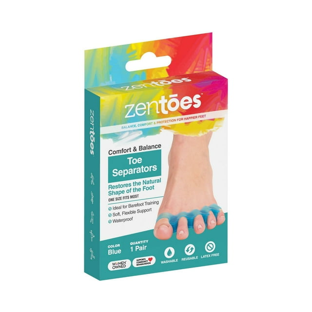 ZenToes Silicone Toe Spacers for Correct Toe Alignment – Blue - Walmart.com