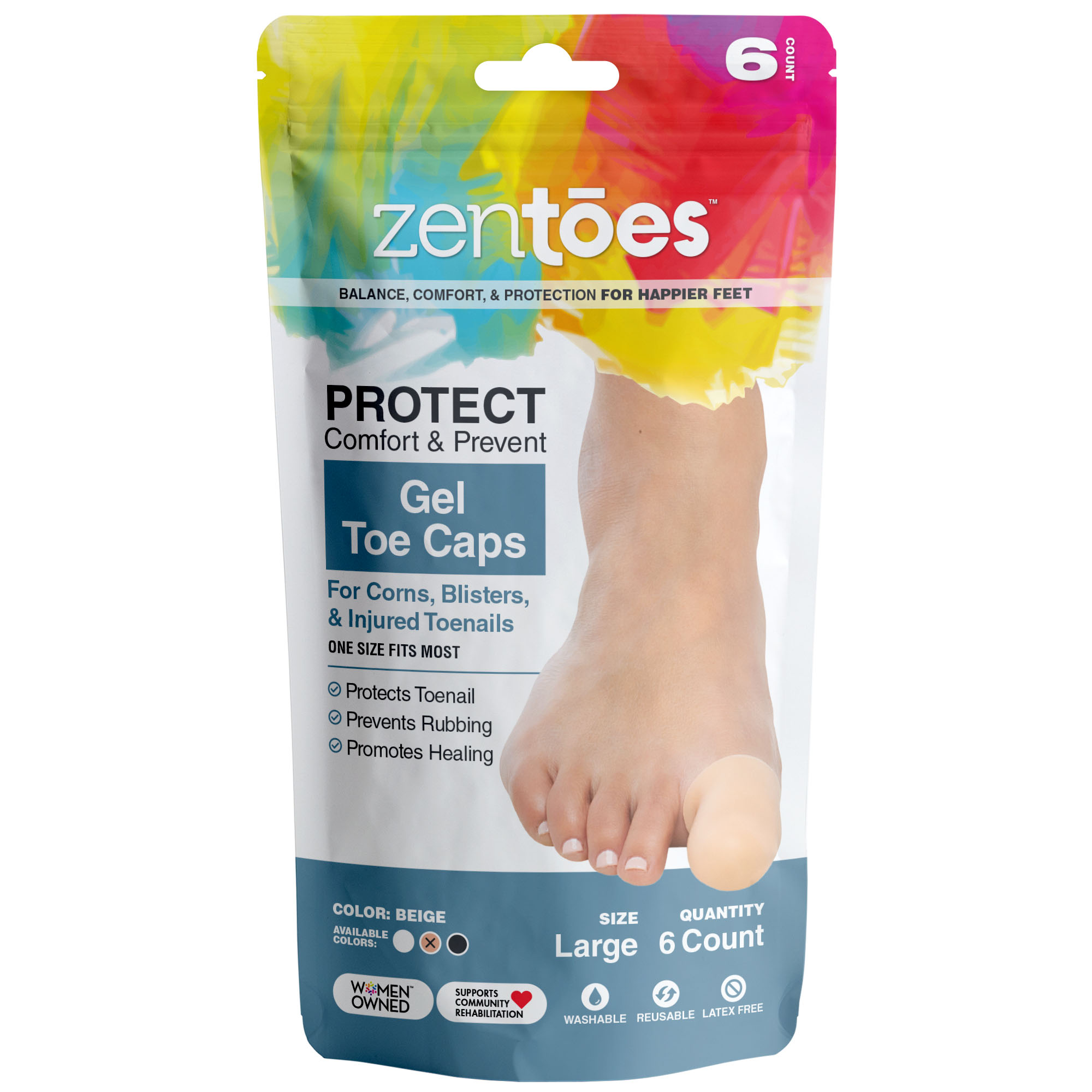 ZenToes Toe Caps Cushion Toes from Rubbing Shoes, Protect Missing and ...