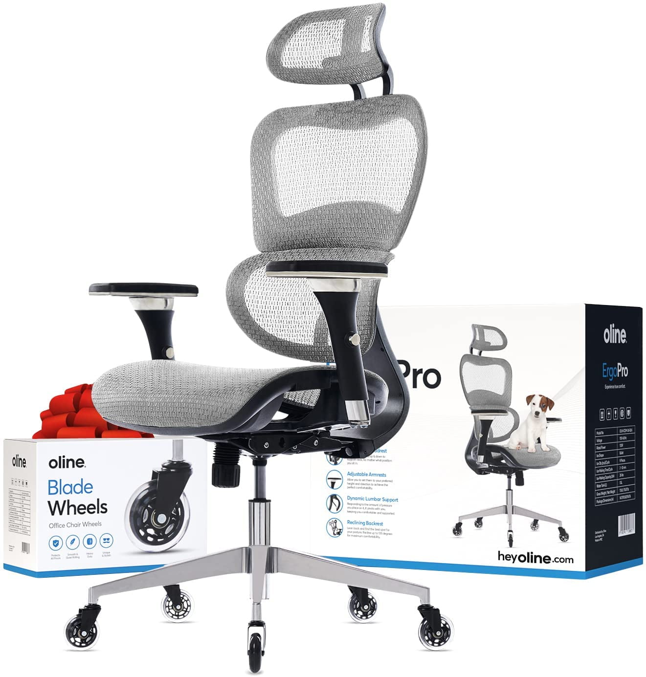 ZenZone ErgoPro Ergonomic Office Chair - Rolling Desk Chair with 4D ...