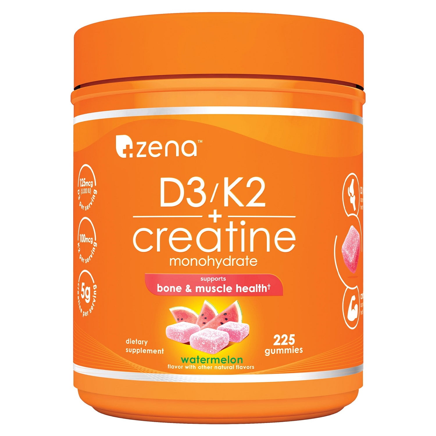 Zena D3/K2 + Creatine Gummies, 225 Count - Walmart.com