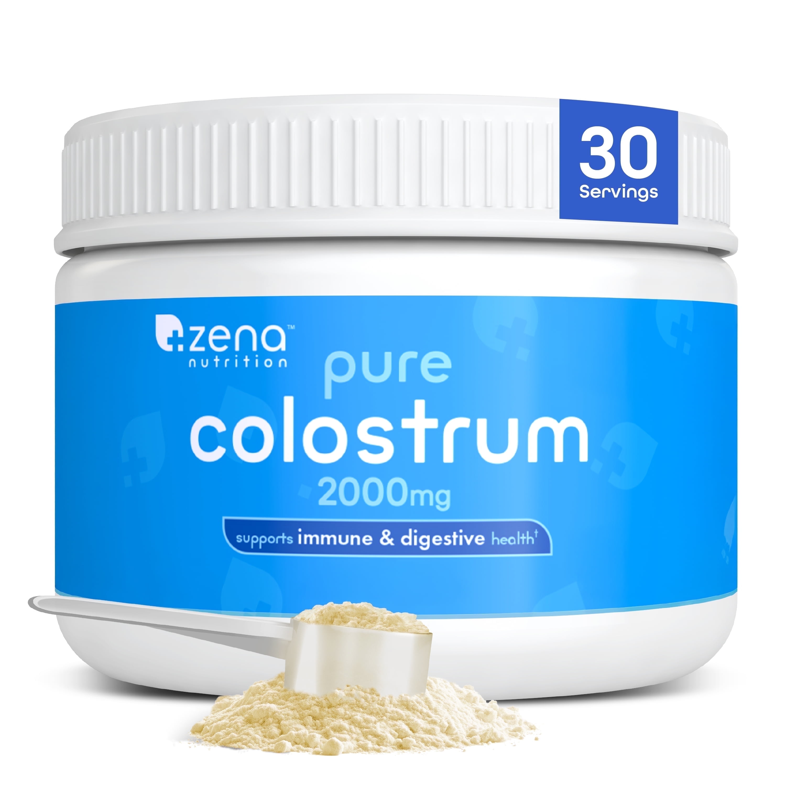Zena Nutrition Colostrum Powder 2000mg Unflavored Gluten-Free for ...