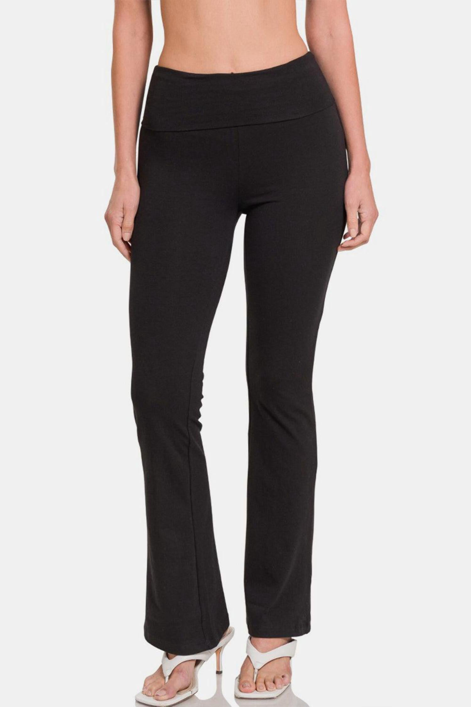 Zenana Full Size High Waist Wide Waistband Bootcut Active Pants ...