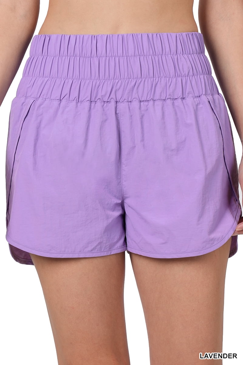 Zenana Plus Size Tummy Control Windbreaker Smocked Waistband Active Gym ...