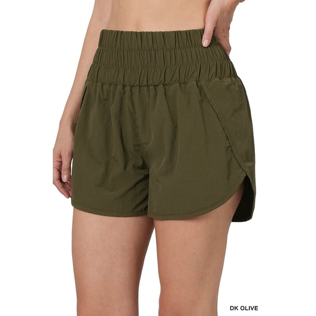 Zenana Plus Size Casual Windbreaker Smocked Waistband Running Active ...