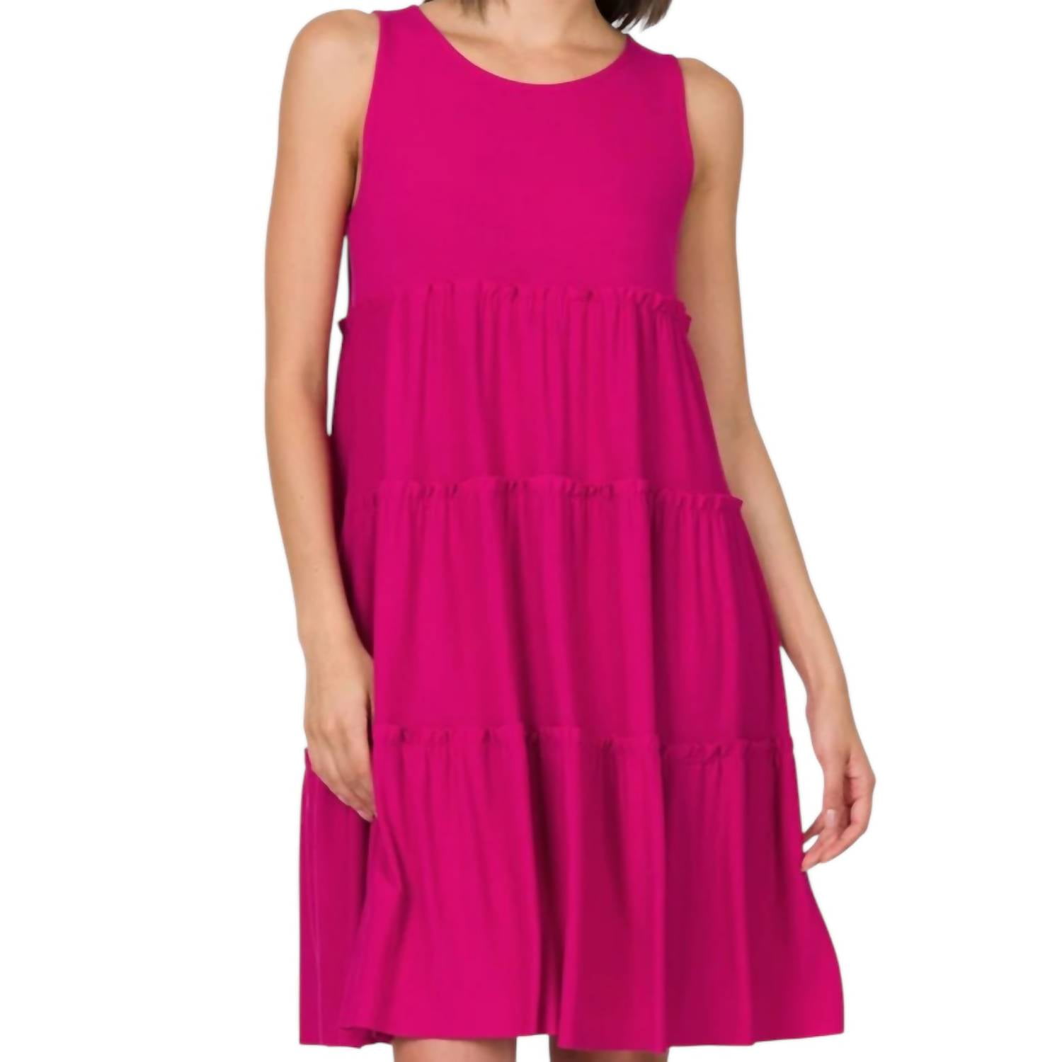Zenana Tiered Tank Mini Dress - Walmart.com
