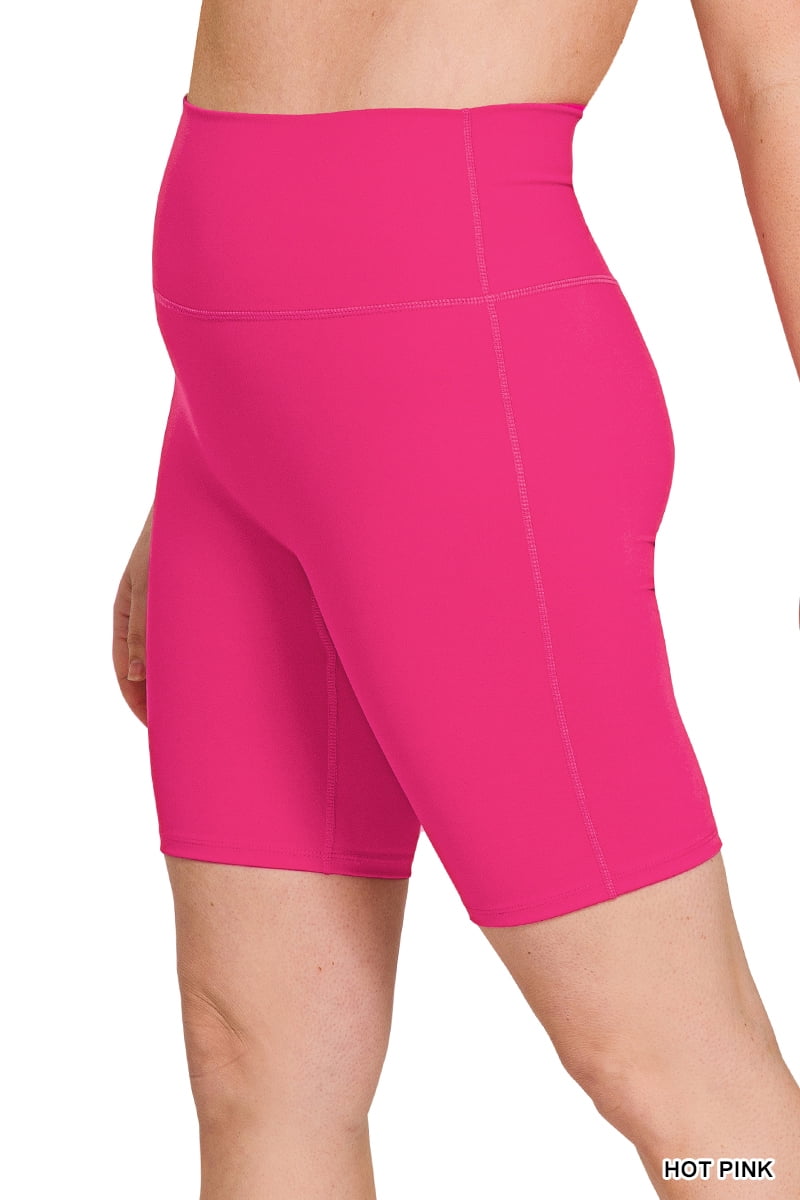 Zenana Women & Plus Athletic High Rise Wideband Workout Outseam Biker ...