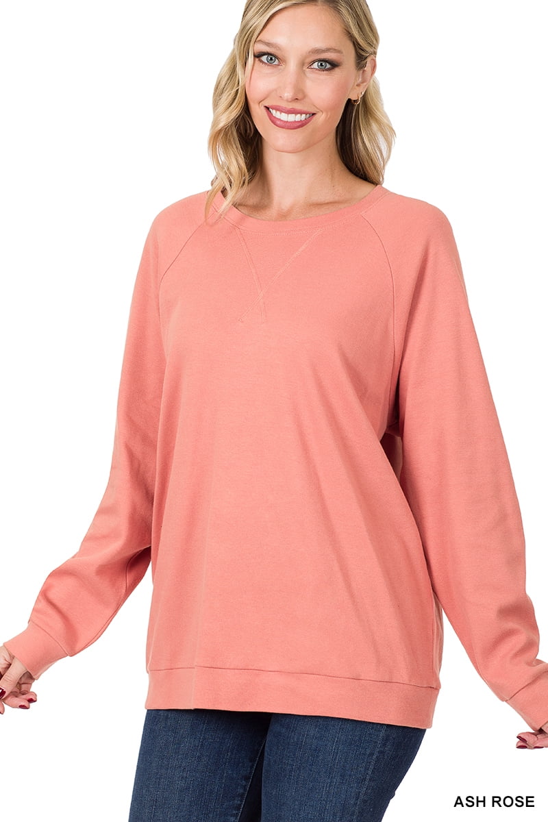 Zenana Women & Plus Basic Long Sleeve Round Neck Raglan Pullover ...