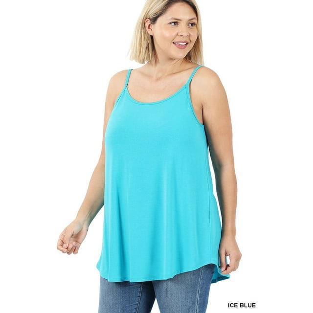 Zenana Women & Plus Front and Back Reversible Spaghetti Strap Flowy ...