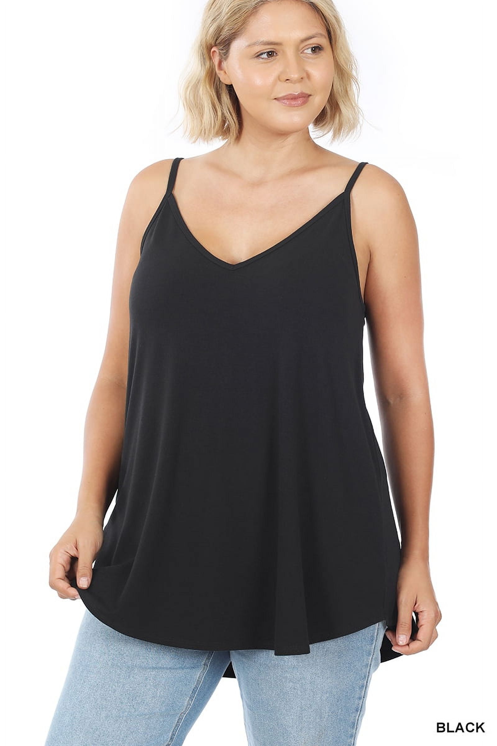 Zenana Women & Plus Front and Back Reversible Spaghetti Strap Flowy ...