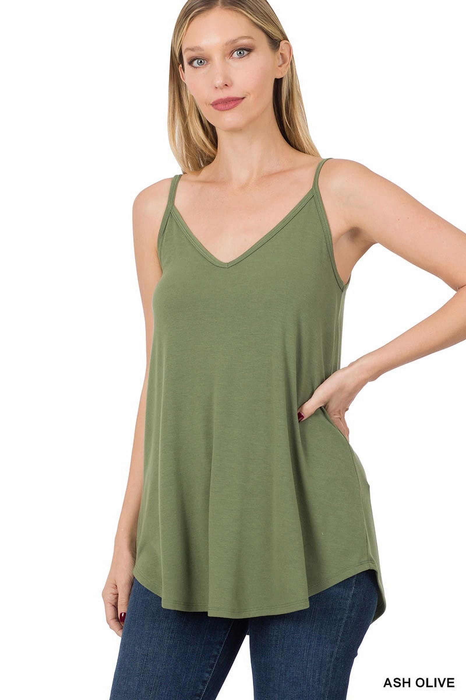 Zenana Women & Plus Front and Back Reversible Spaghetti Strap Flowy ...