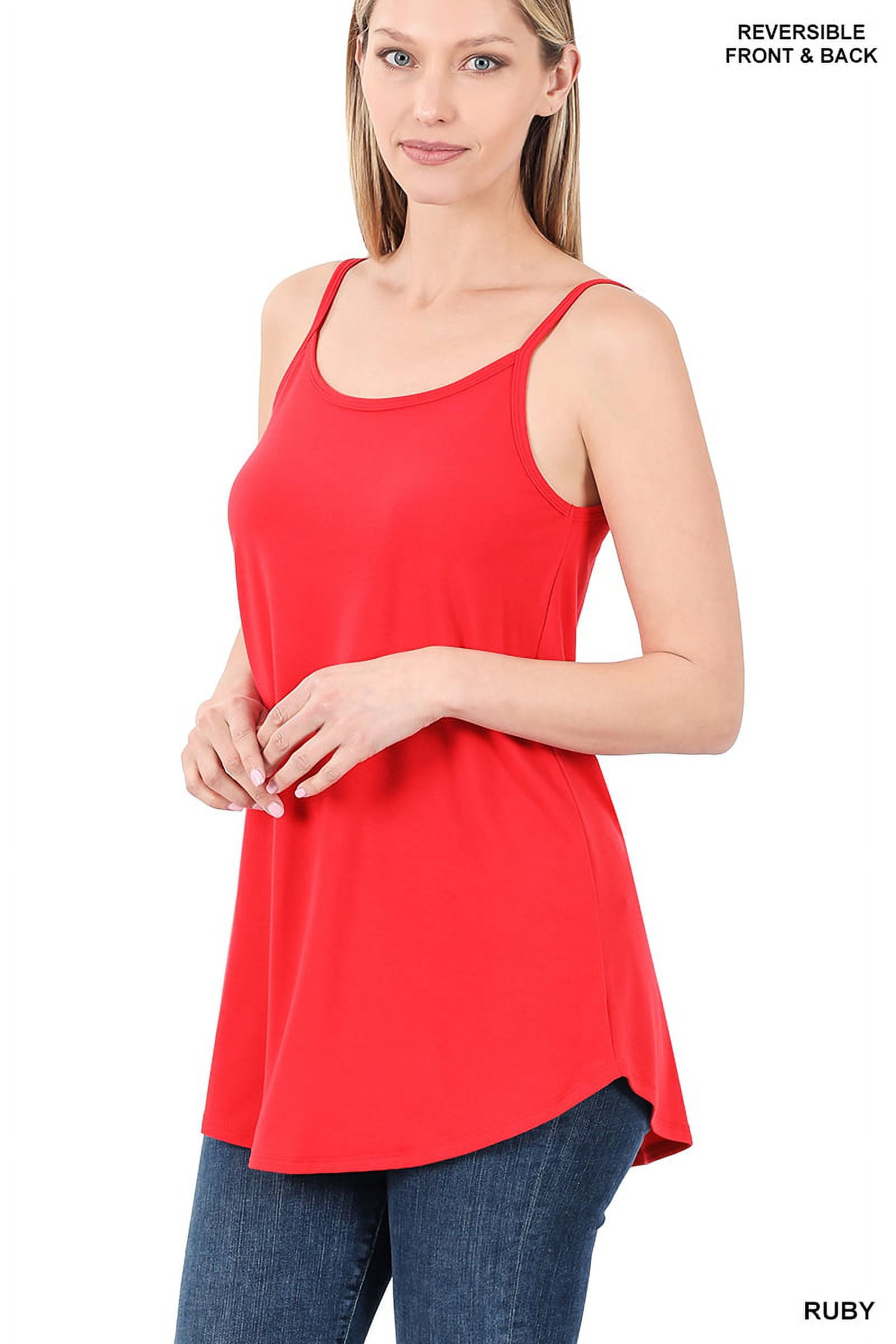 Zenana Women & Plus Front and Back Reversible Spaghetti Strap Flowy ...