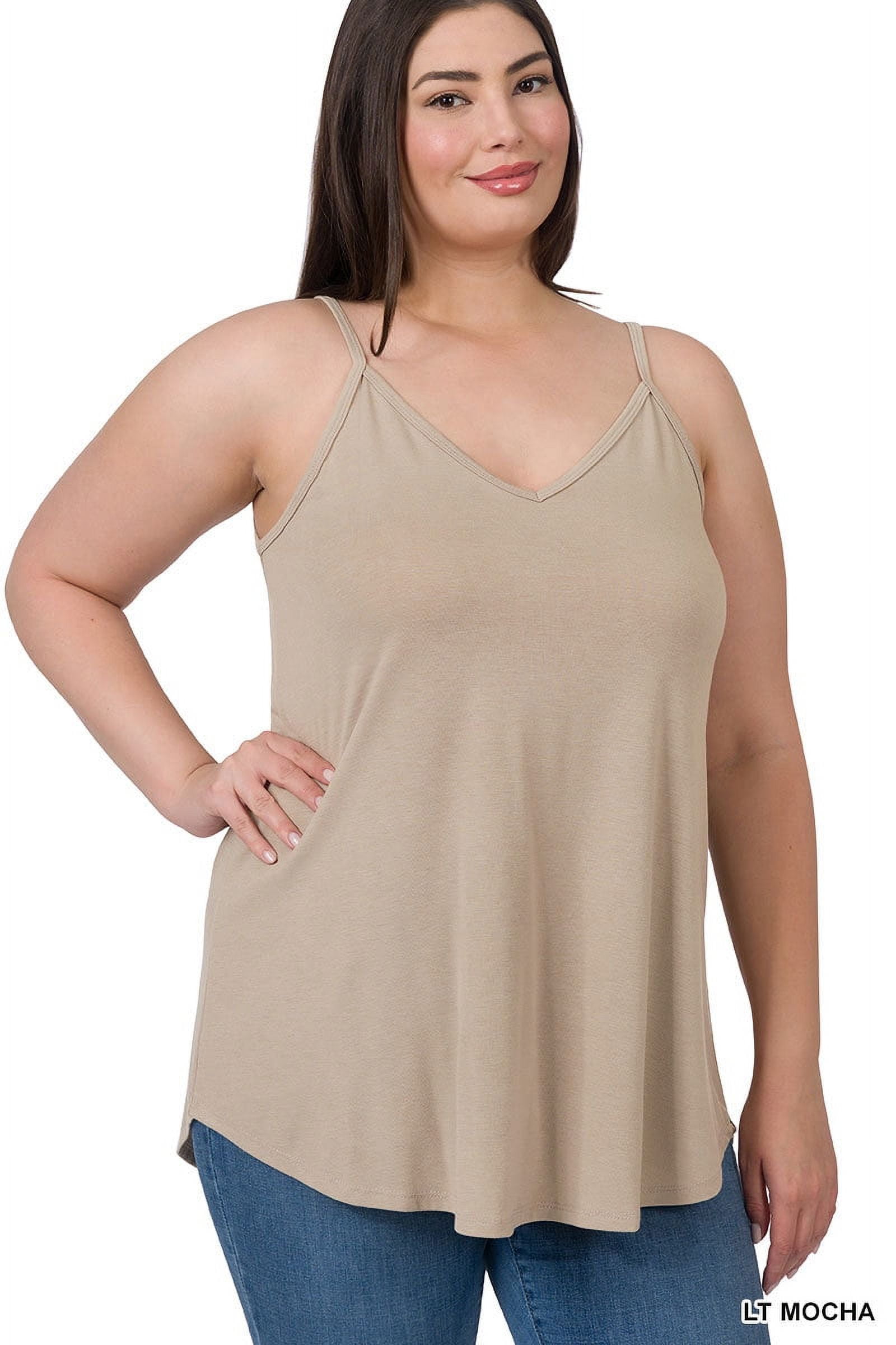 Zenana Women & Plus Front and Back Reversible Spaghetti Strap Flowy ...