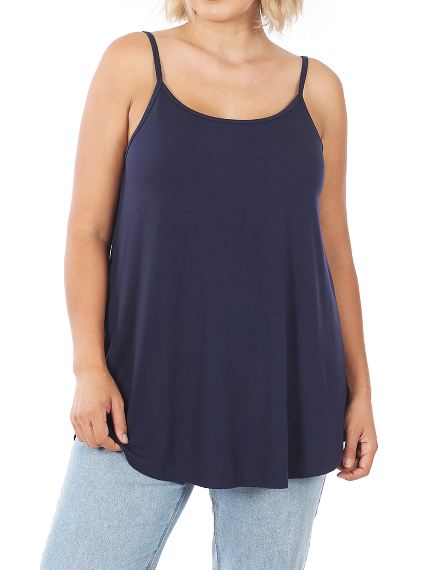 Zenana Women & Plus Front and Back Reversible Spaghetti Strap Flowy ...