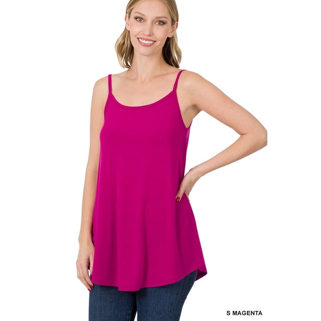Zenana Women & Plus Front and Back Reversible Spaghetti Strap Flowy ...
