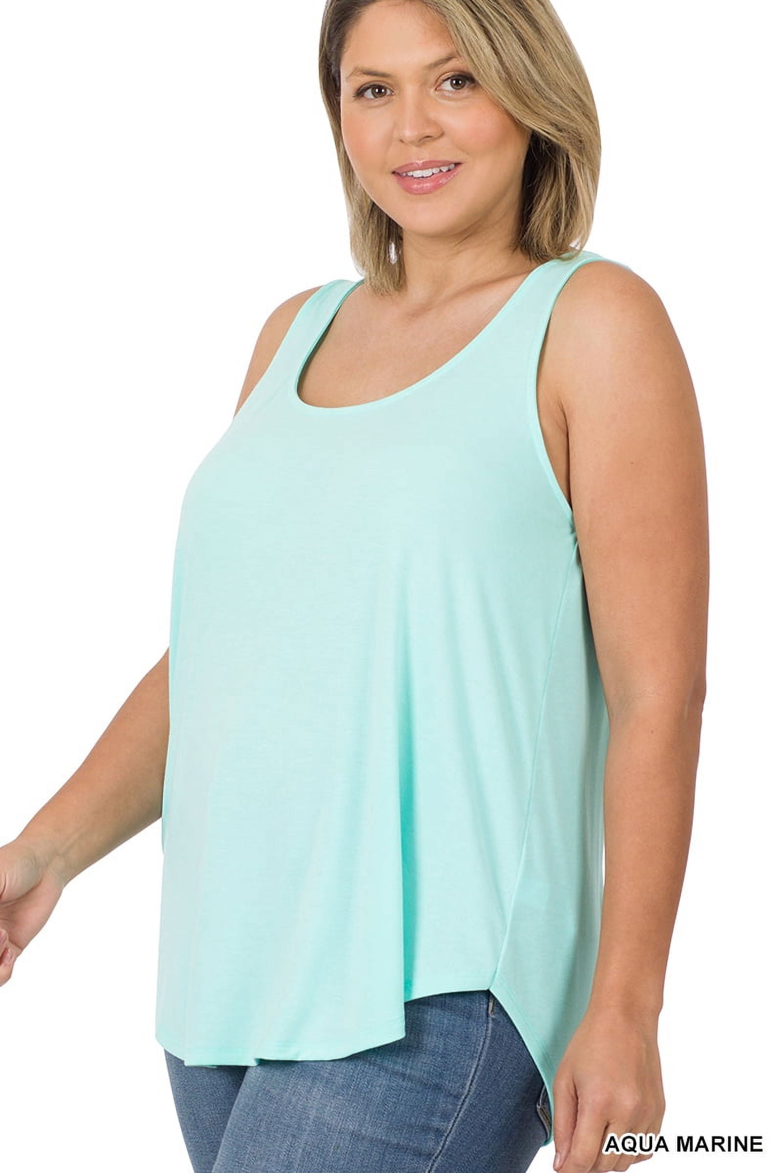 Zenana Women & Plus Relaxed Fit Scoop Neck Sleeveless Round Hem Blouse ...