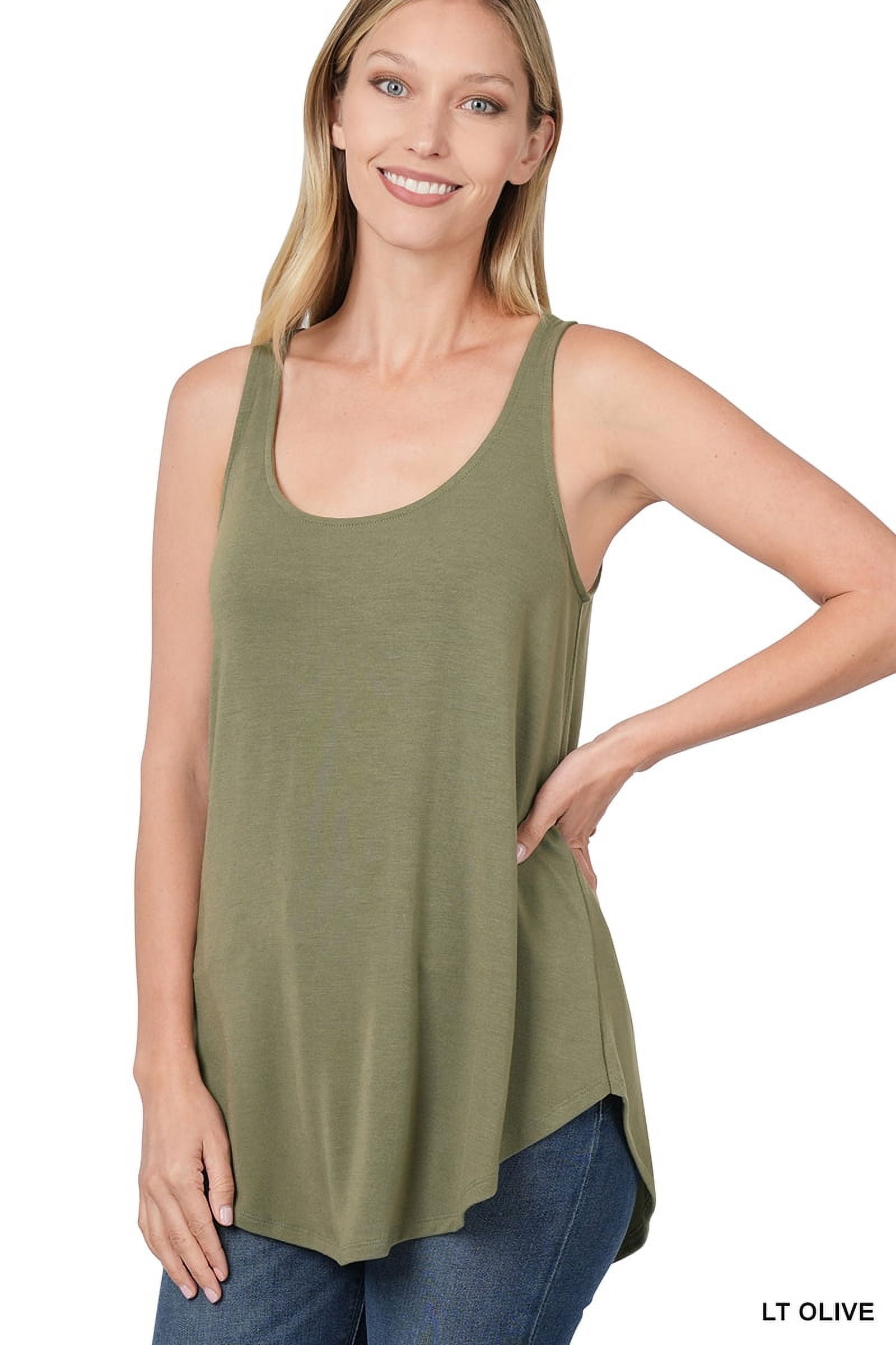 Zenana Women & Plus Relaxed Fit Scoop Neck Sleeveless Round Hem Blouse ...