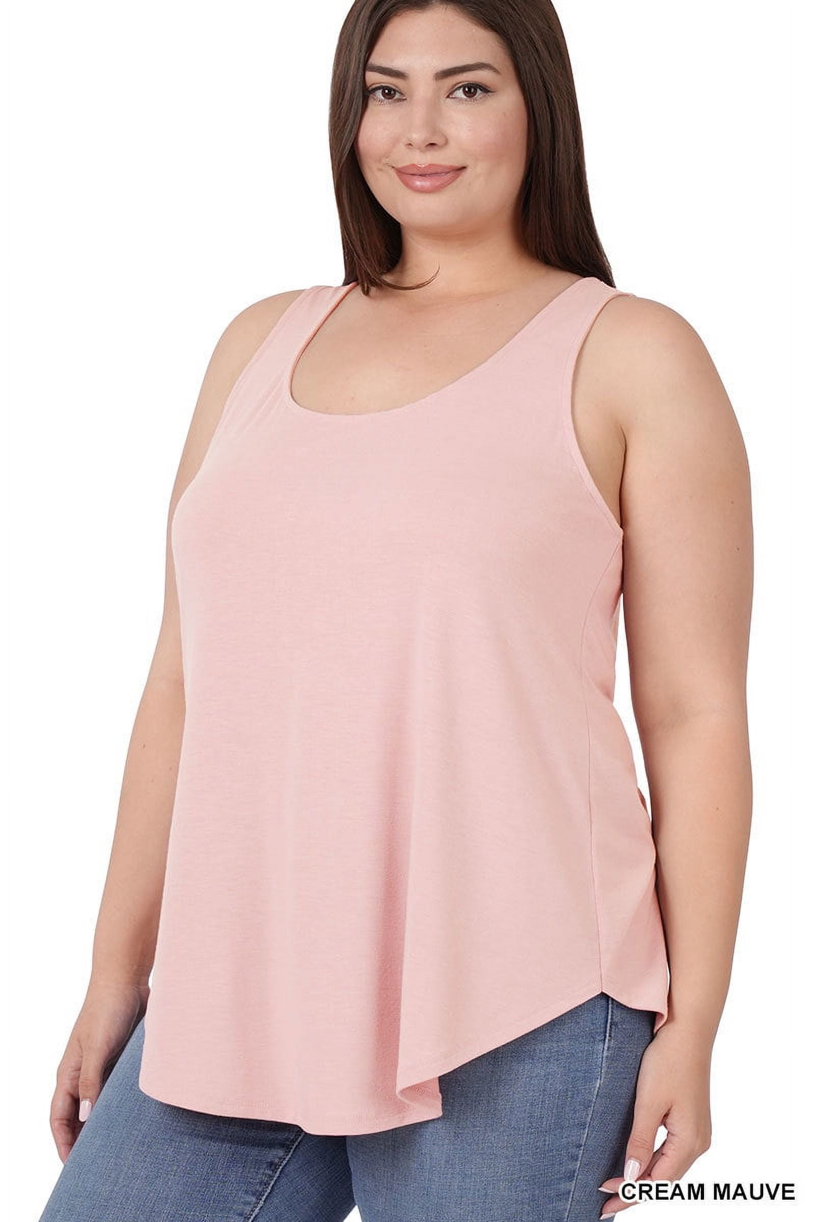 Zenana Women & Plus Relaxed Fit Scoop Neck Sleeveless Round Hem Blouse ...
