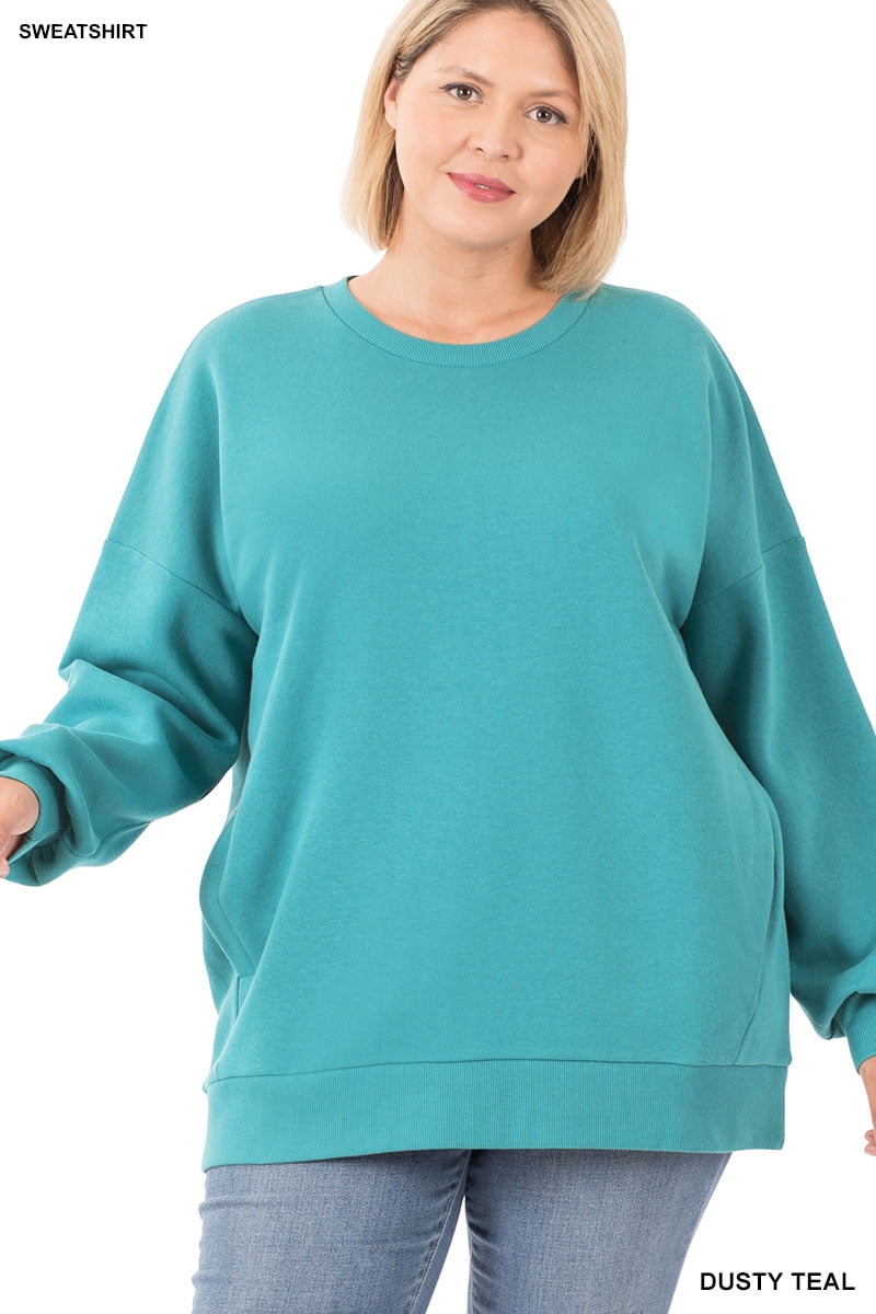 Zenana Women & Plus (S-3XL) Basic Relaxed Long Sleeve Round Neck ...