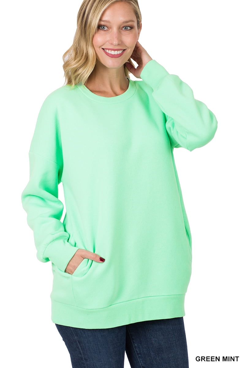 Zenana Women & Plus (S-3XL) Basic Relaxed Long Sleeve Round Neck ...