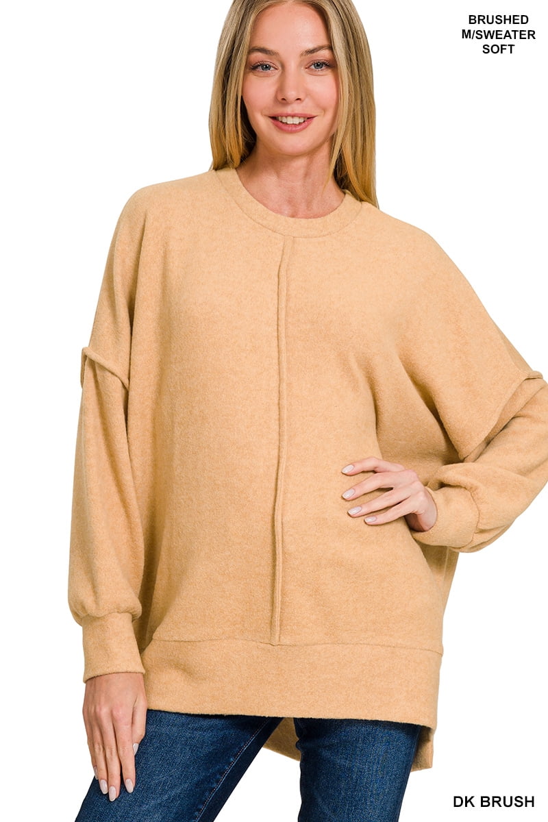 Zenana Women & Plus Size Brushed Melange Hacci Overside Kimono Batwing ...