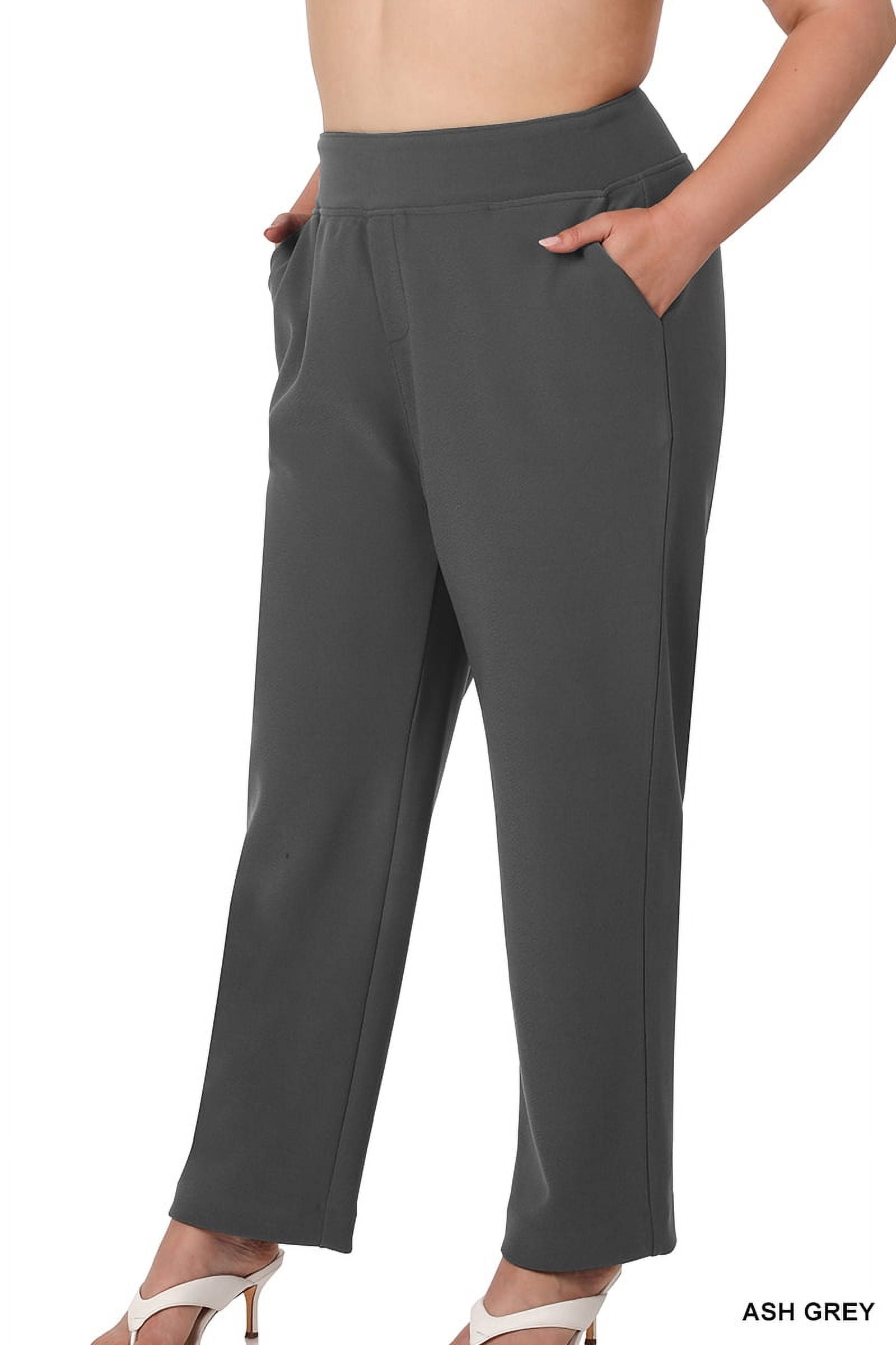 Zenana Women & Plus Super Stretch Banded Waist Pull-On Office Business ...