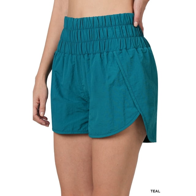 Zenana Women's Casual Windbreaker Smocked Waistband Running Active Gym ...