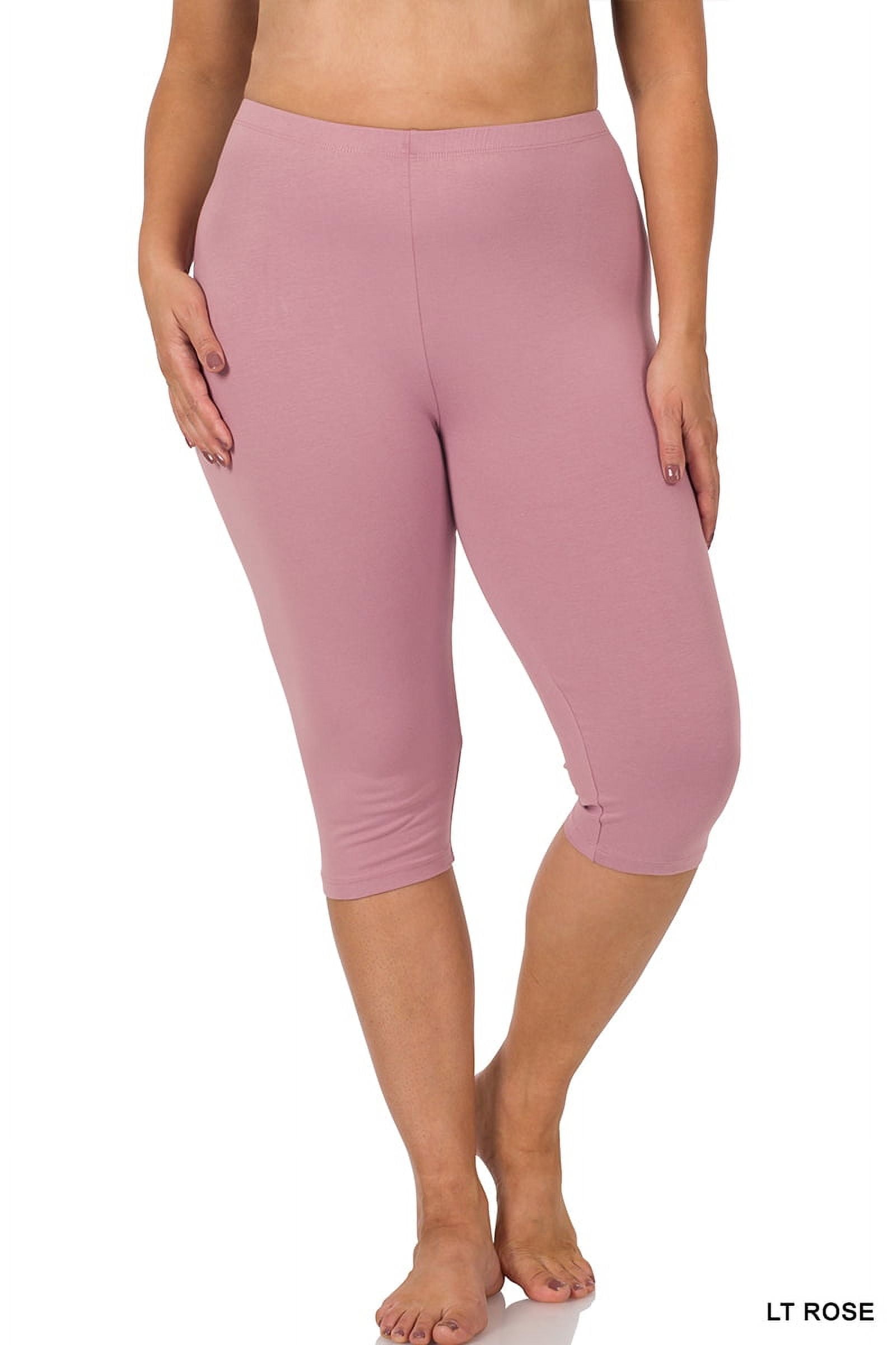 Zenana Women's Essential Basic Cotton Spandex Stretch Below Knee Length 15" Leggings - Walmart.com