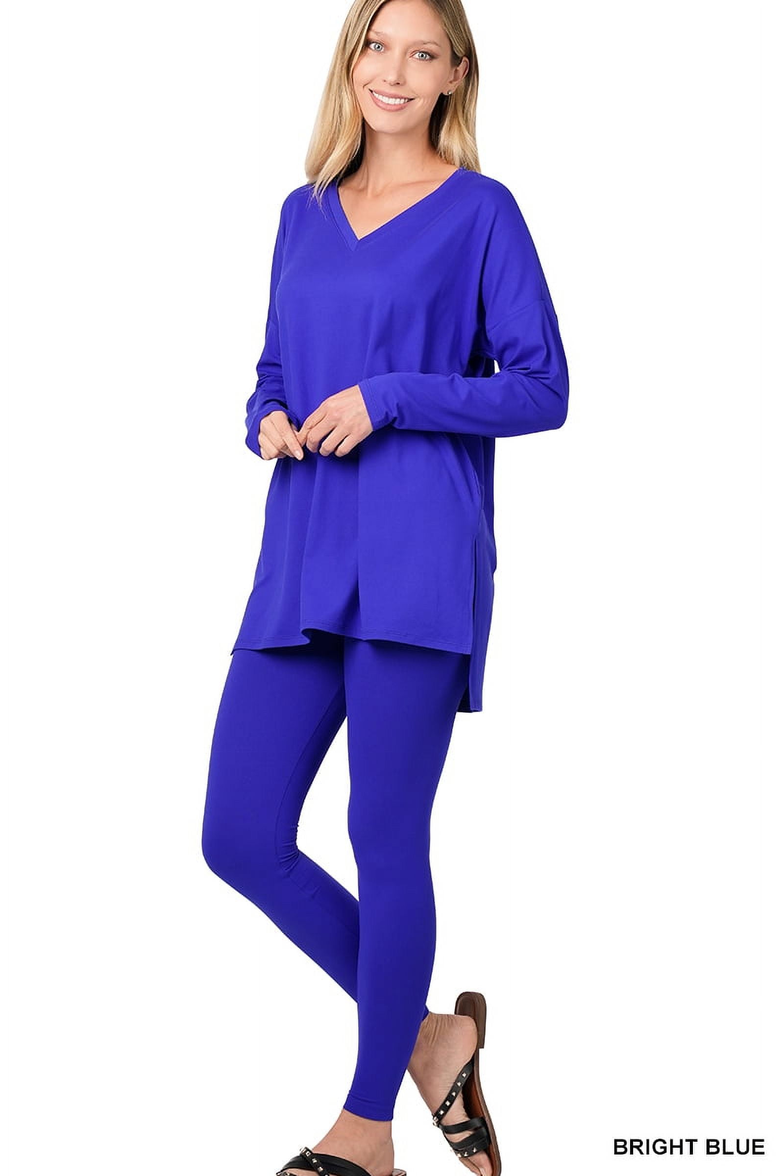 Zenana Women's Plus Size Soft Brushed Fabric V-Neck Long Sleeve Top ...