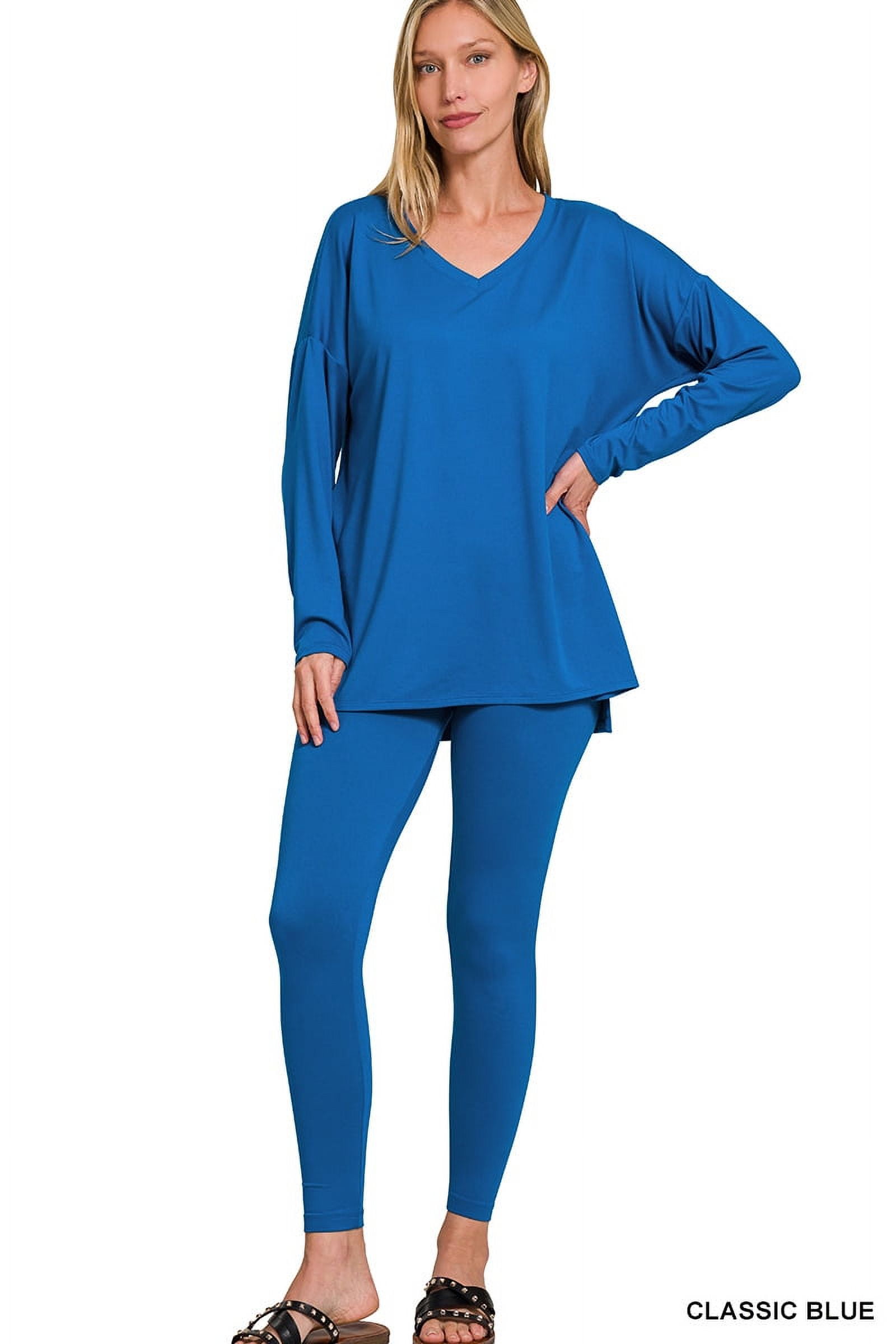 Zenana Women's Plus Size Soft Brushed Fabric V-Neck Long Sleeve Top ...