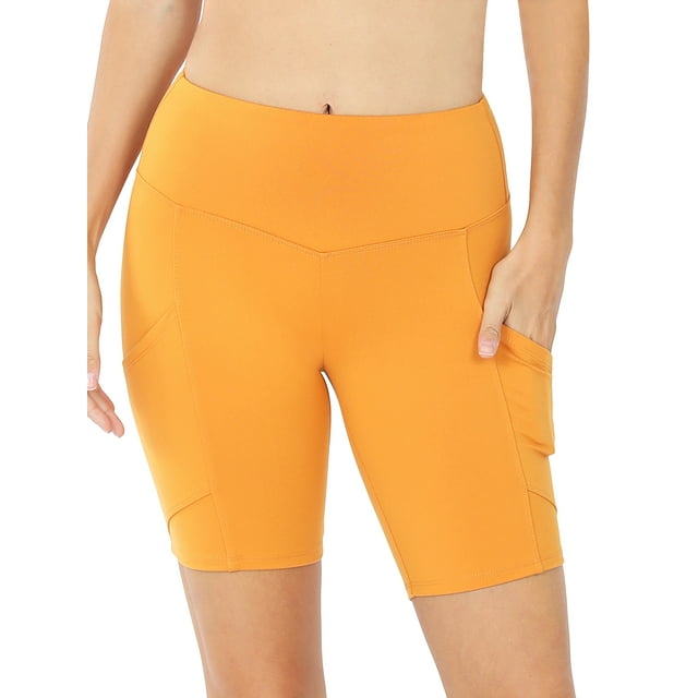 Zenana Women's Workout Yoga Running Compression Exercise Biker Shorts ...