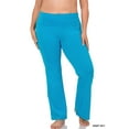 Zenana Womens And Plus Stretch Cotton Foldover Waist Bootcut Workout Yoga